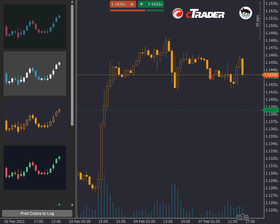 cTrader Chart Theme Selector | ClickAlgo